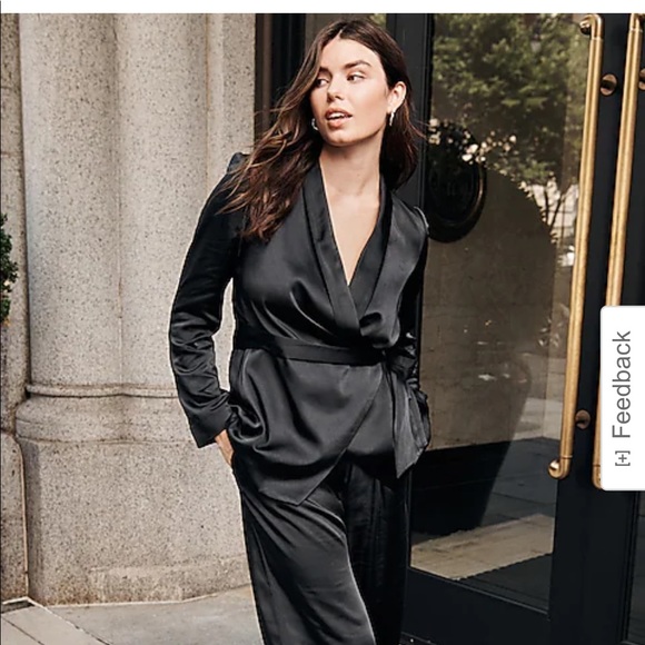 Express | Jackets & Coats | Satin Tie Front Blazer | Poshmark